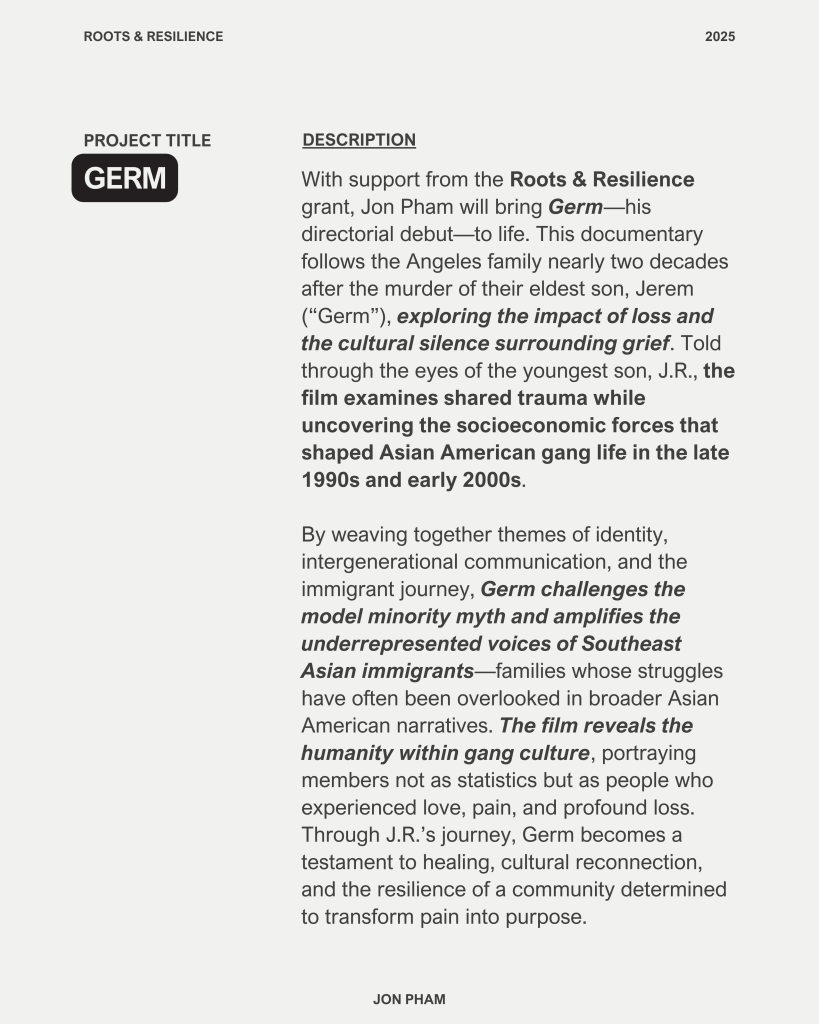 Roots & Resilience Artist Grant – The Doan Foundation